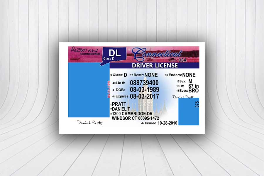 Connecticut (U.S.) ID Template
